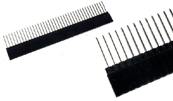 .Header hembra de 1x40 pines Pitch 2.54x8.5 (HF-1X40L) | Nanoparuro